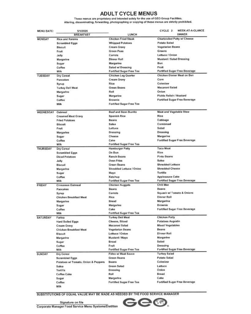 DHS Releases Delaney Hall Menu, And Detainees Are Eating Better Than ...